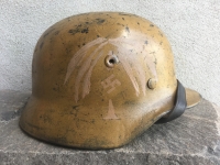 CAMO M40 Q64 DAK HELMET WITH PALM TREE (Restored) | HELMETS OF WAR