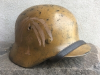 CAMO M40 Q64 DAK HELMET WITH PALM TREE (Restored) | HELMETS OF WAR